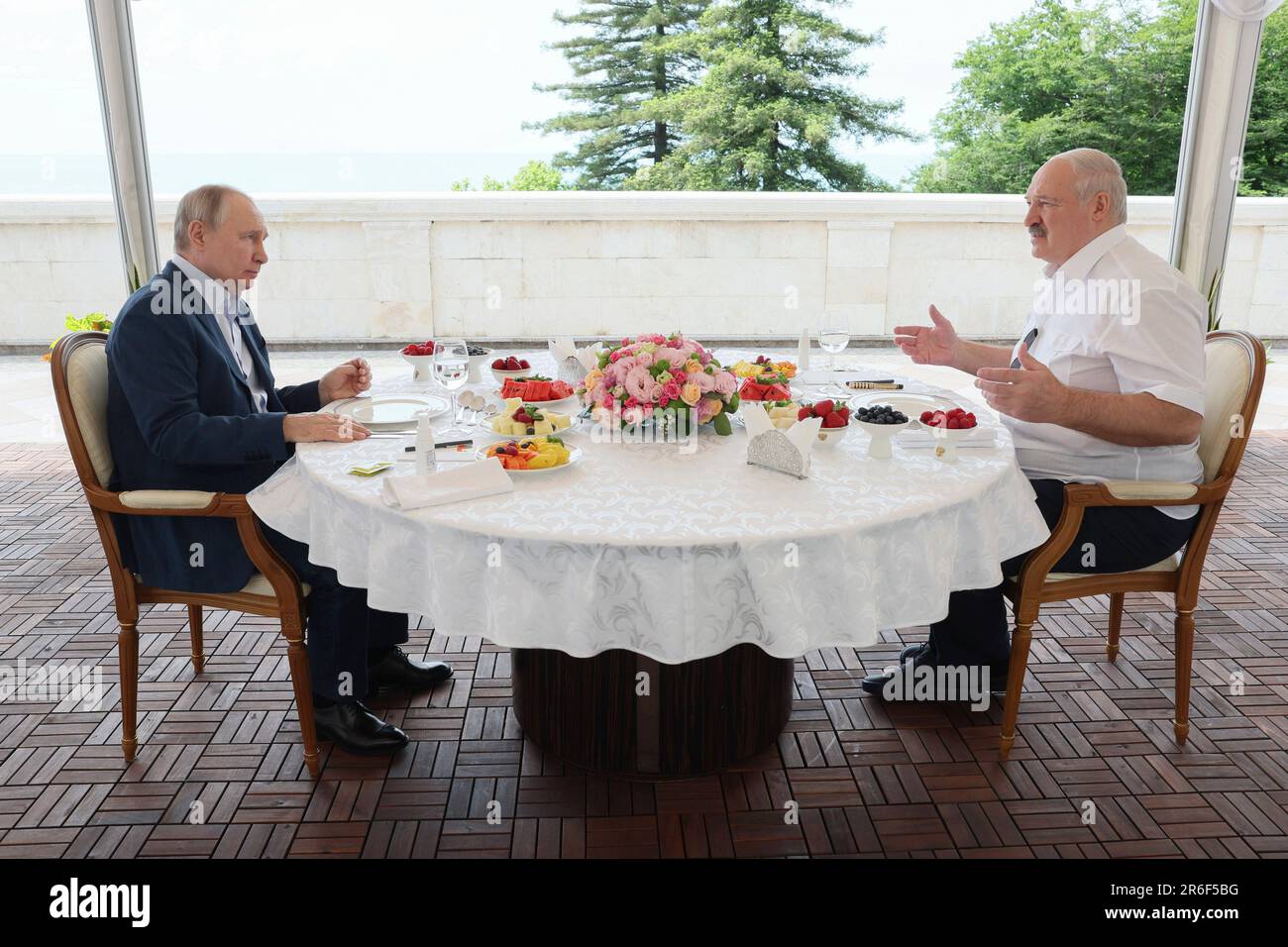 Russian President Vladimir Putin Left And Belarusian President