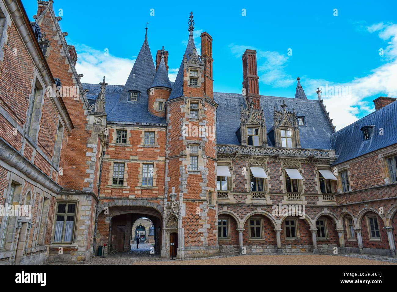 The Castle of Maintenon under a blue cloudy sky in France Stock Photo ...