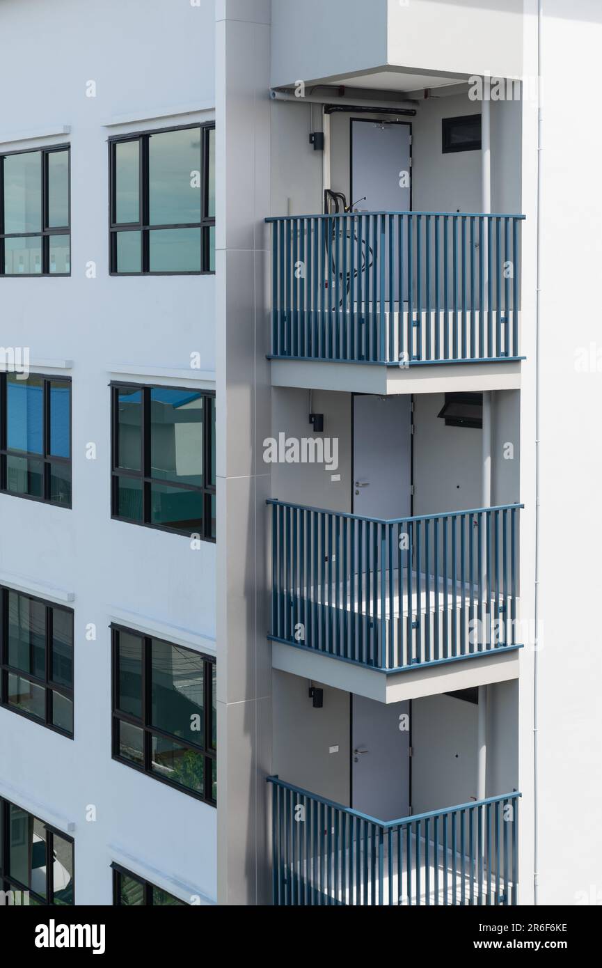 Modern apartment building with balconies Stock Photo - Alamy