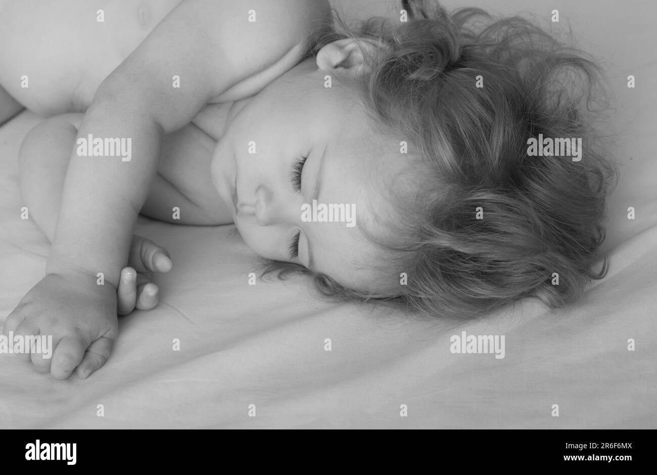 Baby sleeping in the bed. Quiet sleep, sleeping cute child. Adorable ...