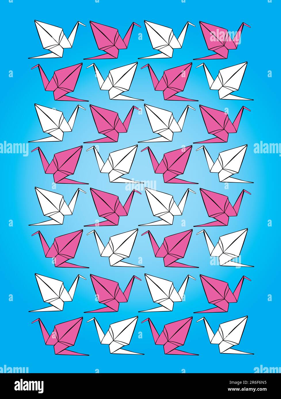 origami paper crane vector pattern Stock Vector Image & Art - Alamy