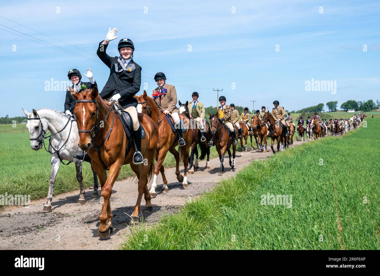 Riders leave St Leonards to ride the outlying marches during the Hawick ...