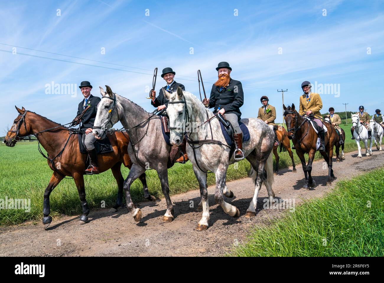 Riders leave St Leonards to ride the outlying marches during the Hawick ...