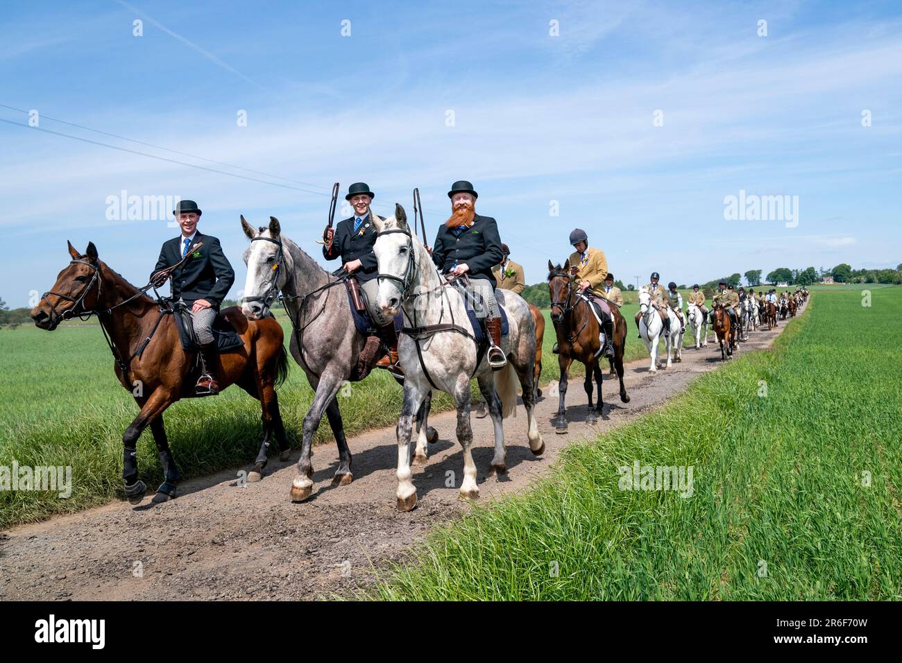 Riders leave St Leonards to ride the outlying marches during the Hawick ...