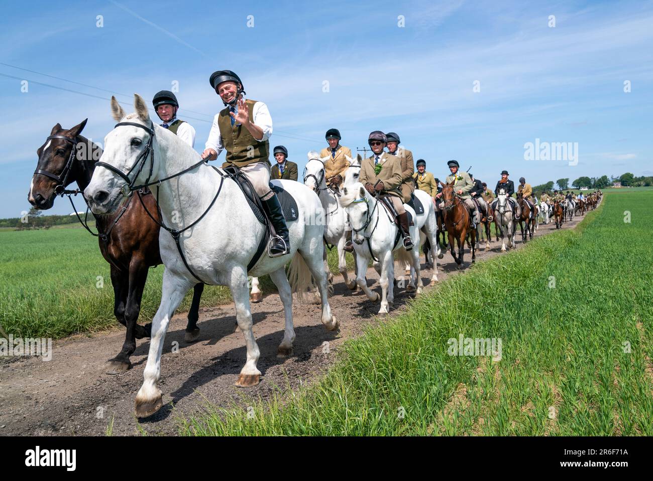 Riders leave St Leonards to ride the outlying marches during the Hawick ...