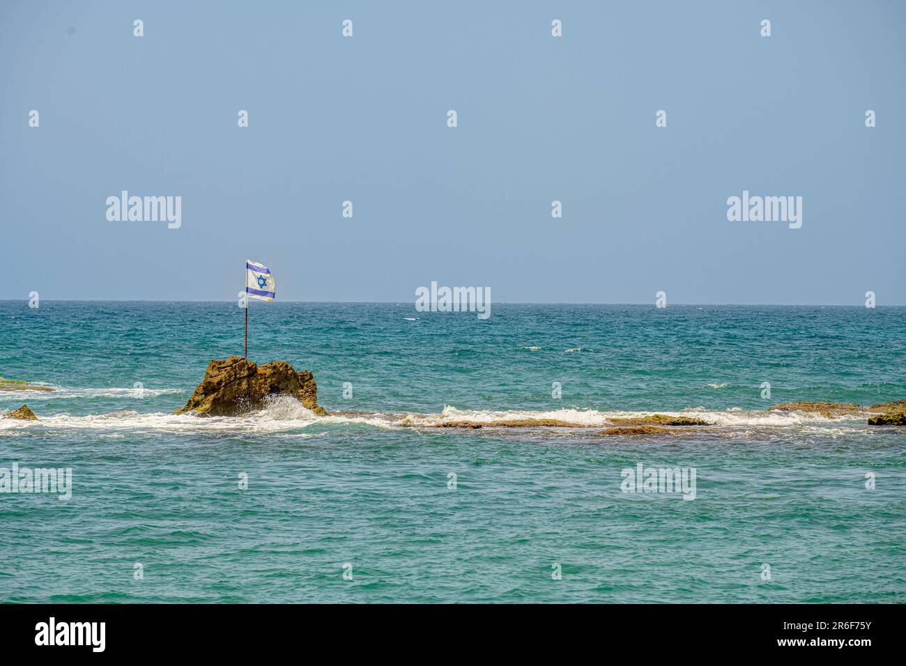 Israel, Jaffa, The Andromeda rock at the entrance to the harbour ...