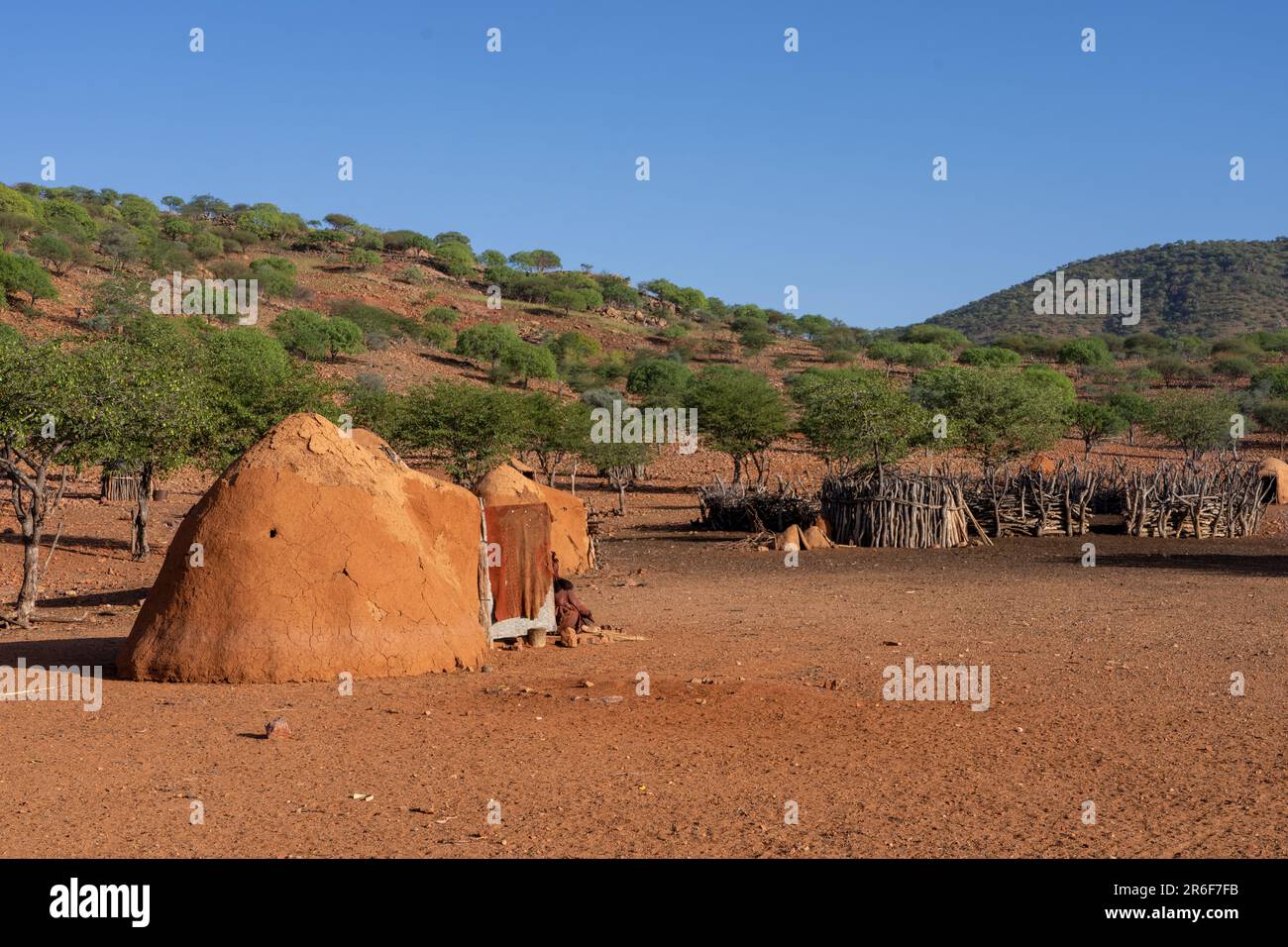 Himba Tribe Village Kaokoveld Namibia Africa The Crude Wooden Shed