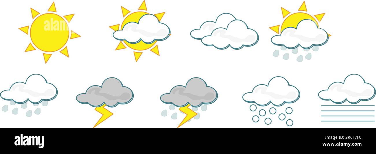 Wheather icons on white background Stock Vector Image & Art - Alamy