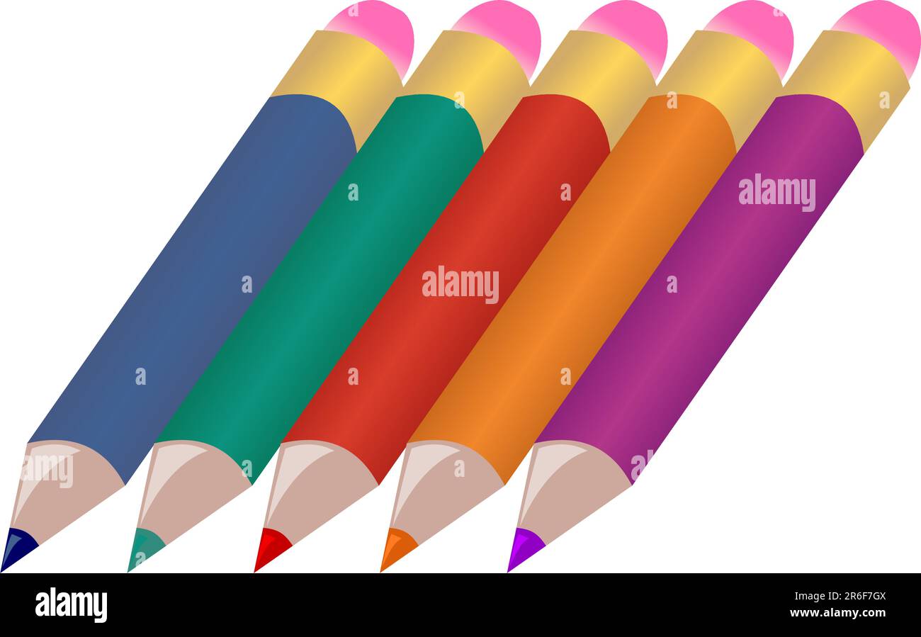 Illustration set colors pencils - vector Stock Vector Image & Art - Alamy