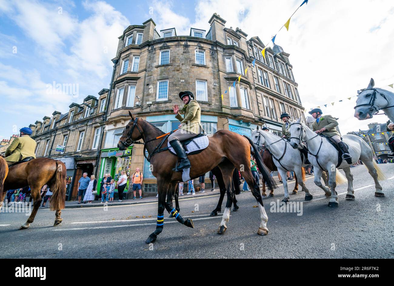 Riders leave the town centre to ride the outlying marches during the ...