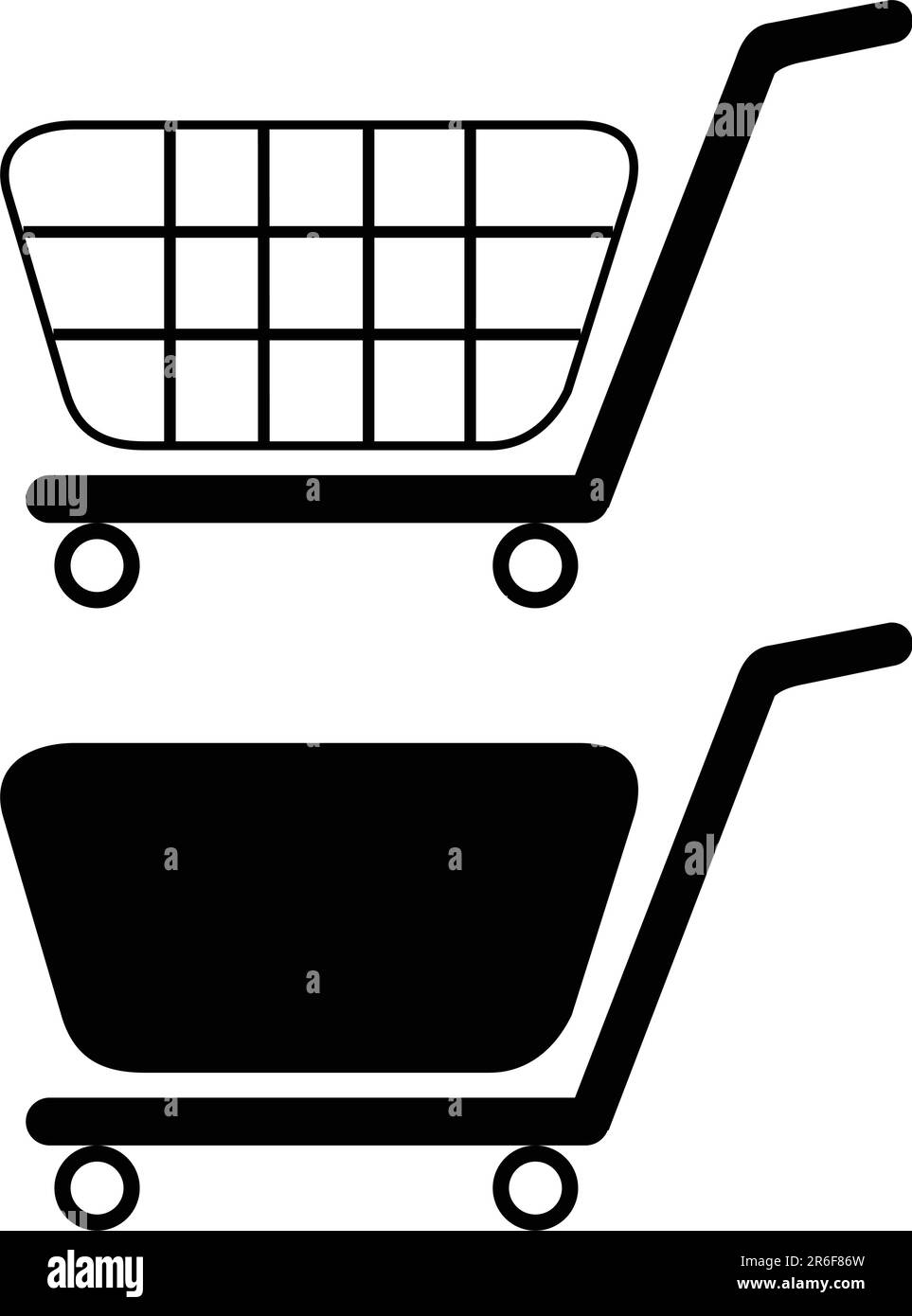Vector illustration of shopping cart isolated on white background Stock ...