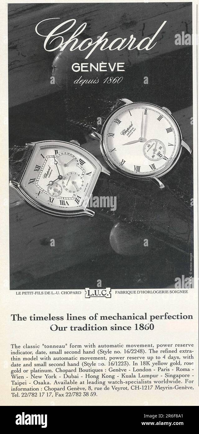 1996 Chopard Classics Tonneau watch and Chopard Les Classique Luc Homme ...