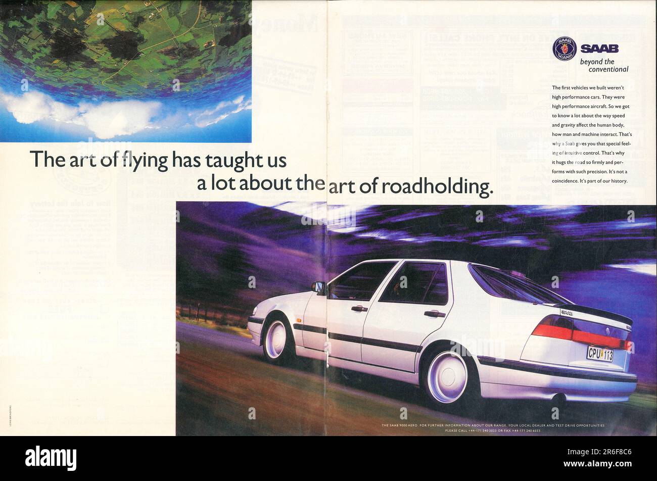SAAB 9000 aero advert in a magazine 1996 Stock Photo - Alamy