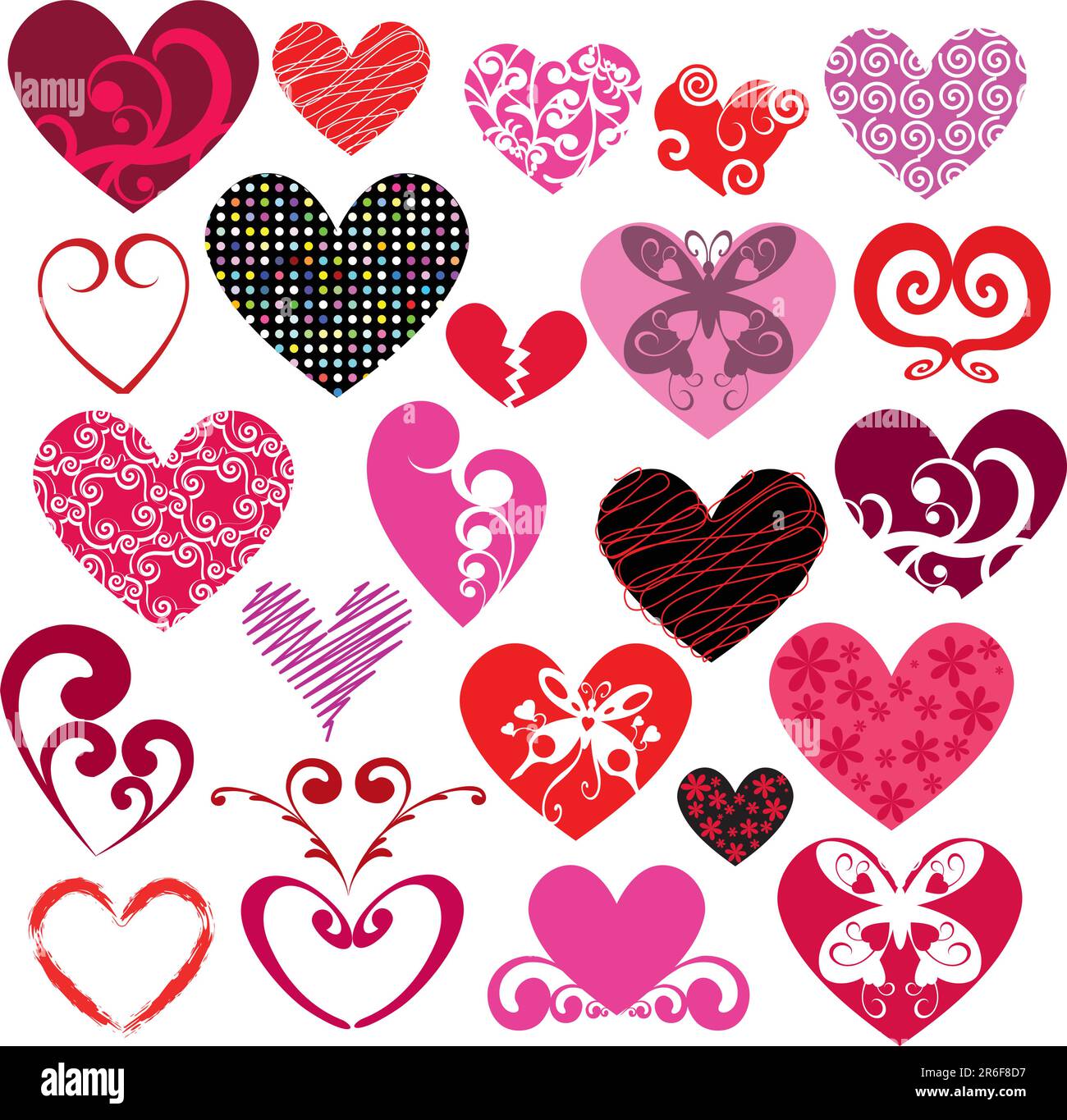 Various different designs of decorative hearts Stock Vector Image & Art ...