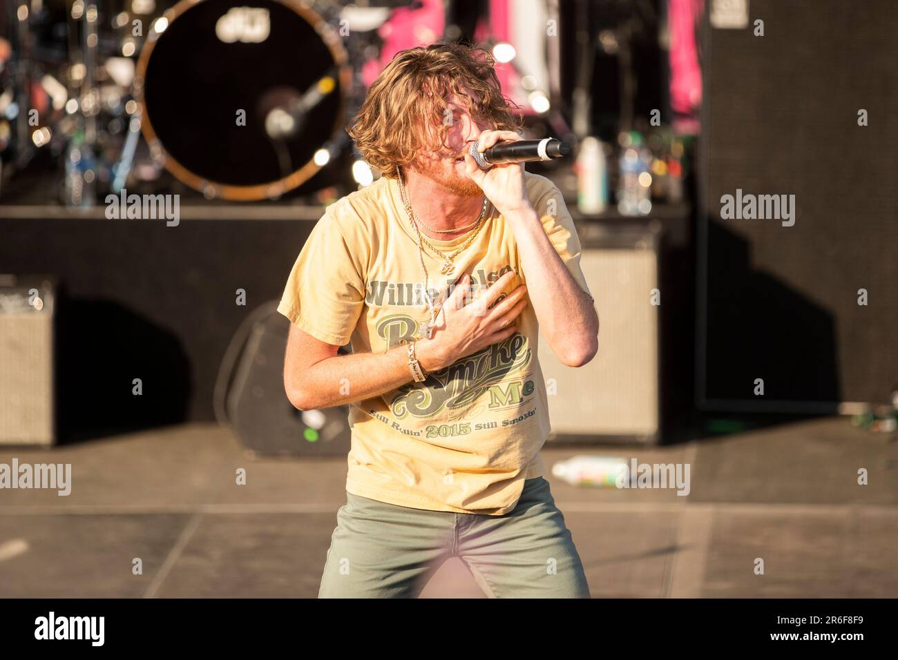 Nashville, USA. 08th June, 2023. Bailey Zimmerman performs on stage at ...