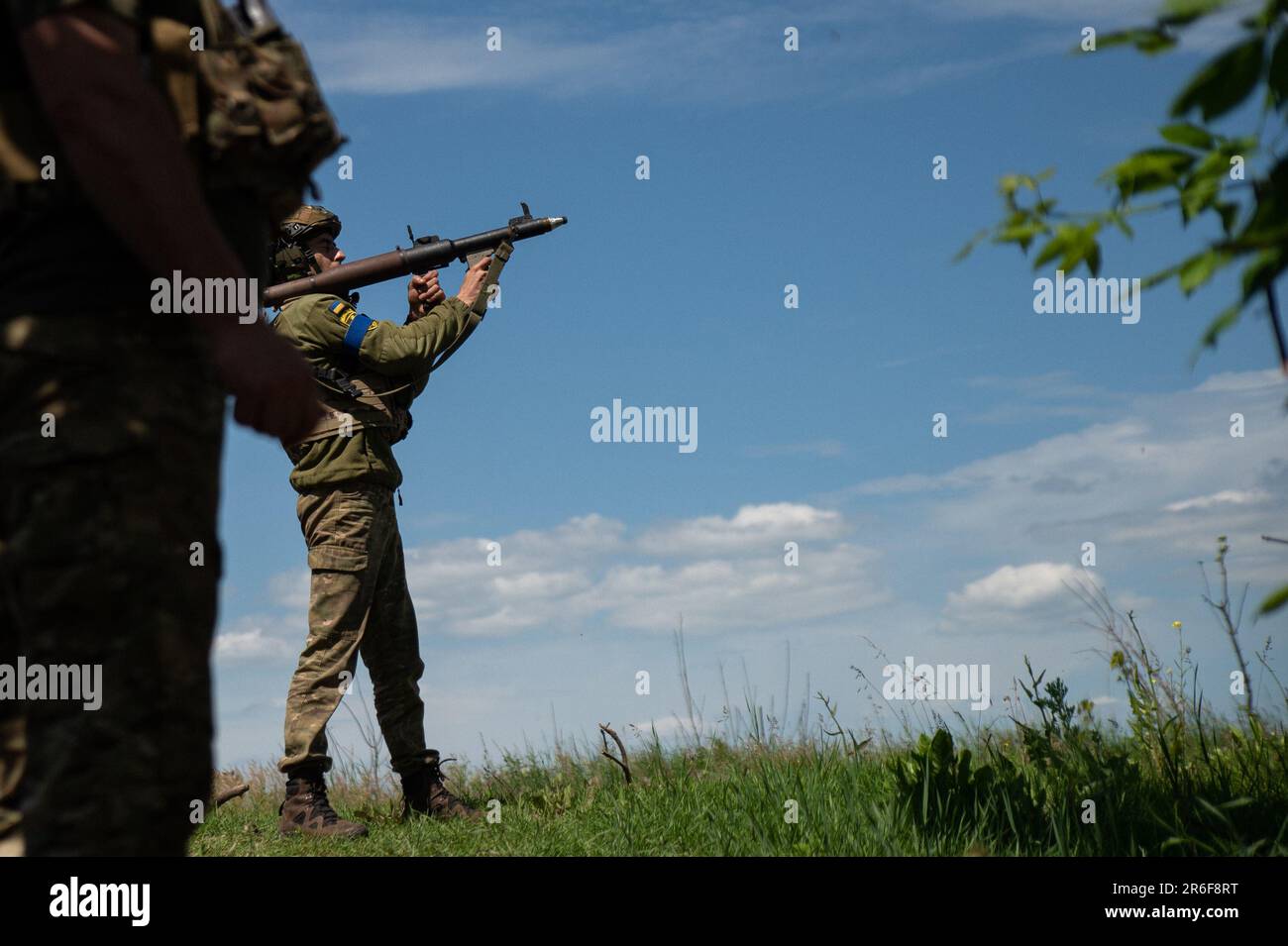 Vuhledar, Donetsk Oblast, Ukraine. 8th June, 2023. A Ukrainian soldier ...