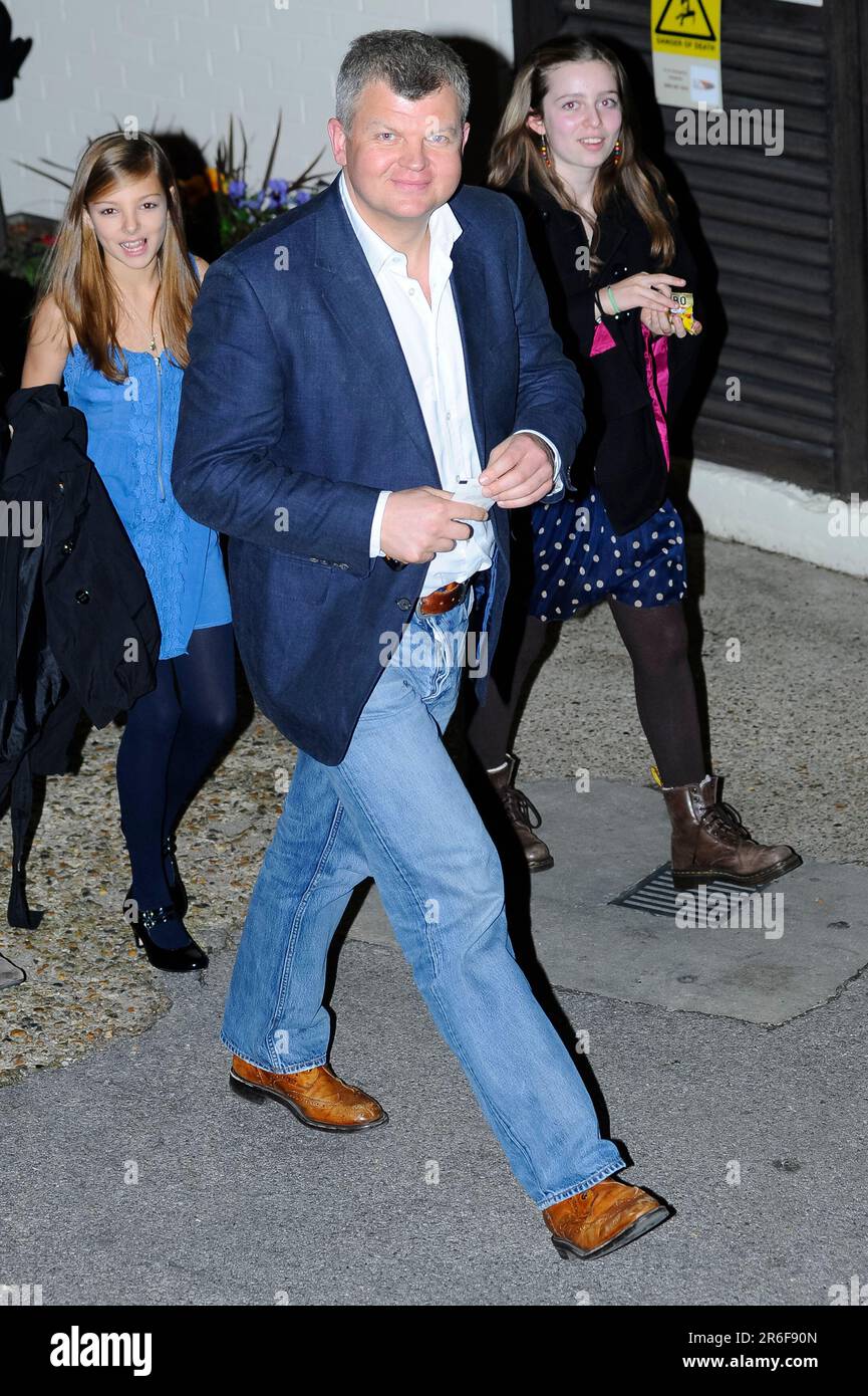 Adrian Chiles leaves X factor at Fountain studios in Wembley, London ...