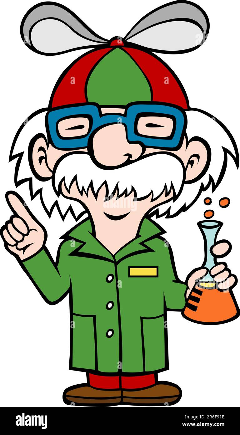 Crazy scientist isolated on a white background Stock Vector Image & Art ...