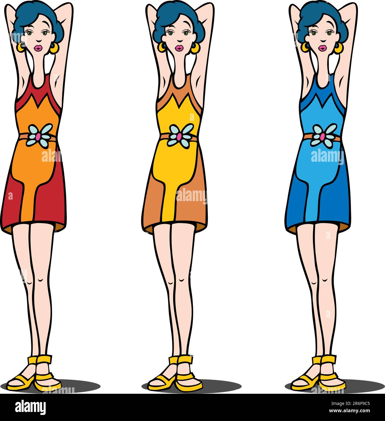 Girl on yellow background Stock Vector Images - Alamy