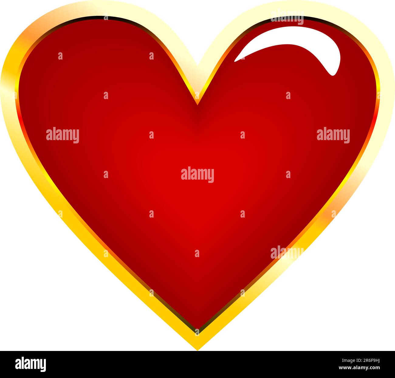 Realistic illustration of golden heart - vector Stock Vector Image ...