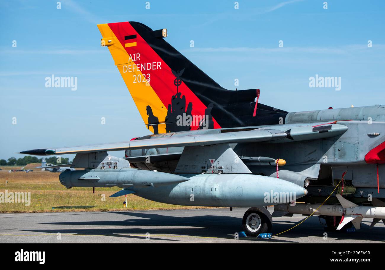 Jagel, Germany. 09th June, 2023. An Air Force Tornado aircraft with a ...