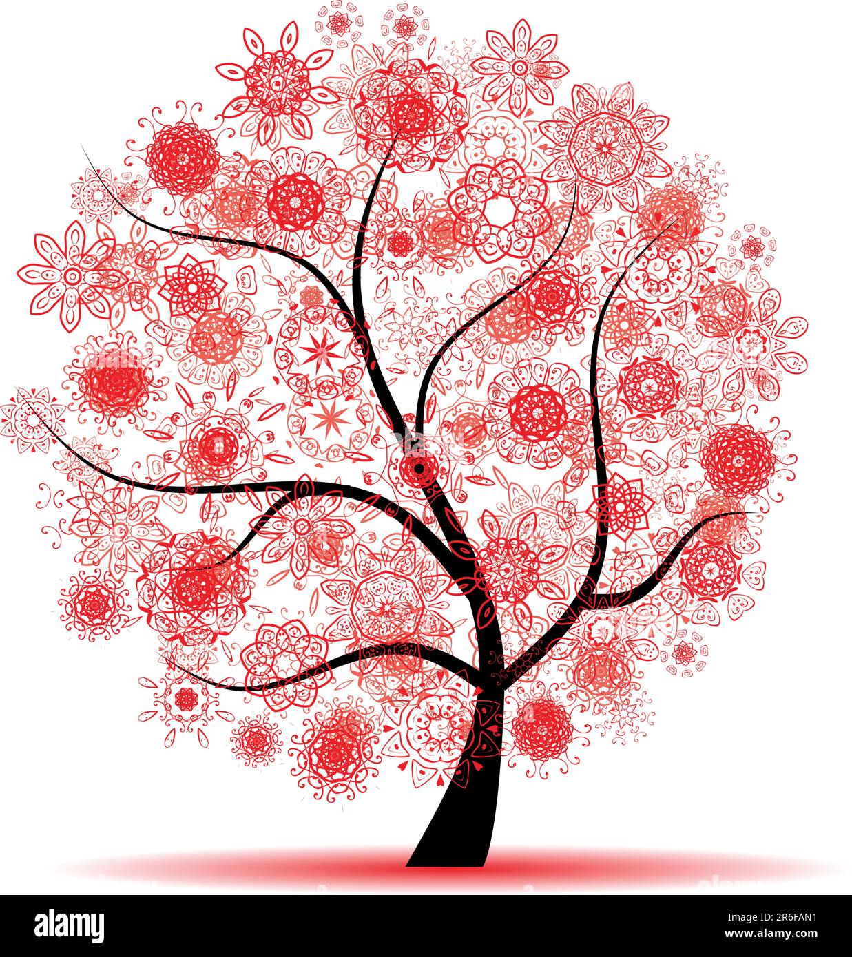 Floral tree beautiful Stock Vector Image & Art - Alamy