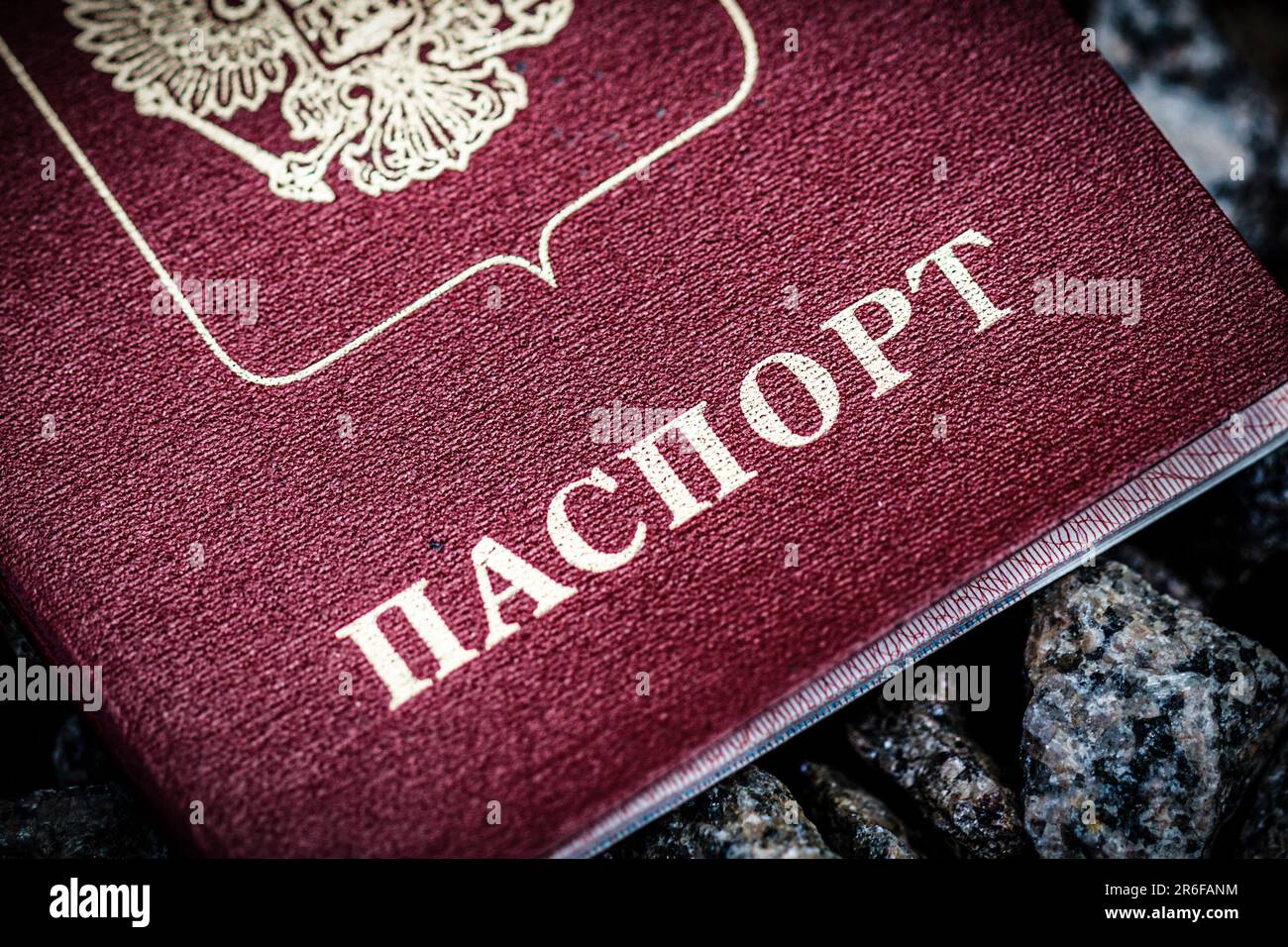 Russian passport close-up. national id of the Russian Federation ...