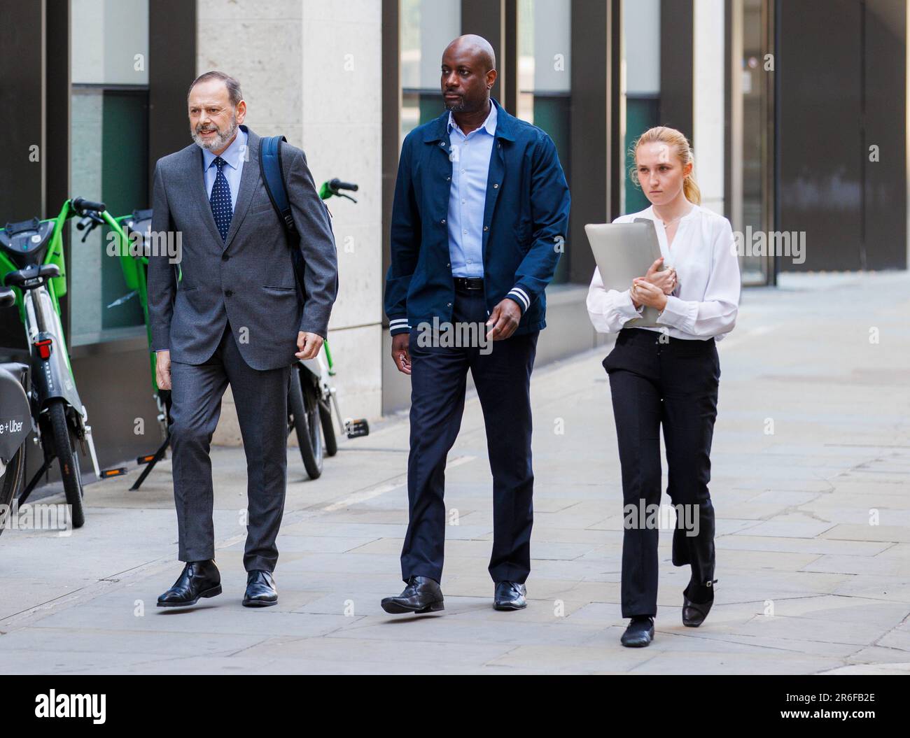 London, UK. 9th June, 2023. Tram driver, Alfred Dorris (Centre ...