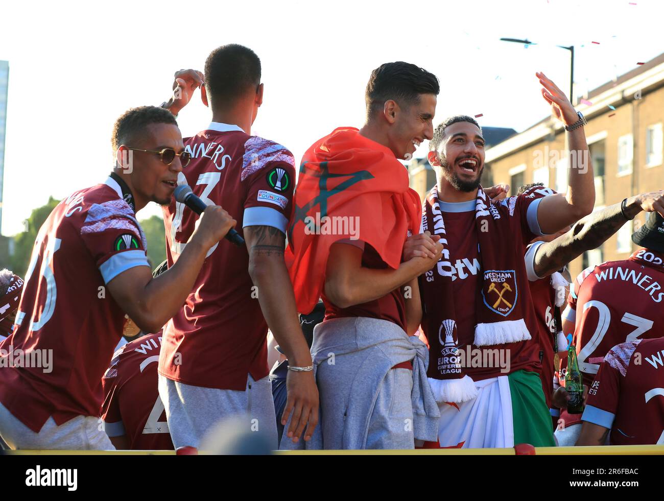 Left to right, West Ham United's Thilo Kehrer, Alphonse Areola, Nayef ...