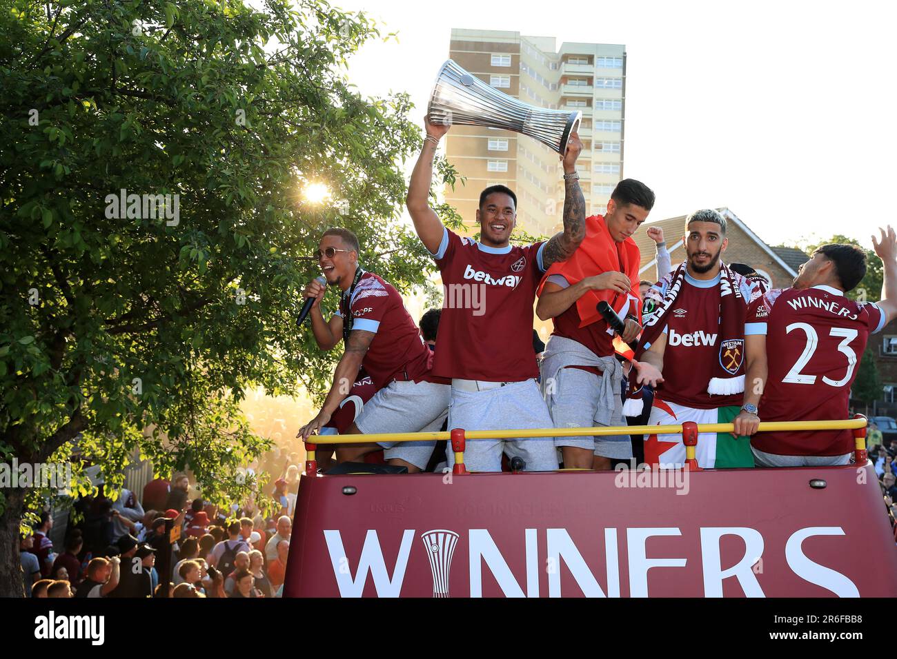 Left to right, West Ham United's Thilo Kehrer, Alphonse Areola, Nayef ...