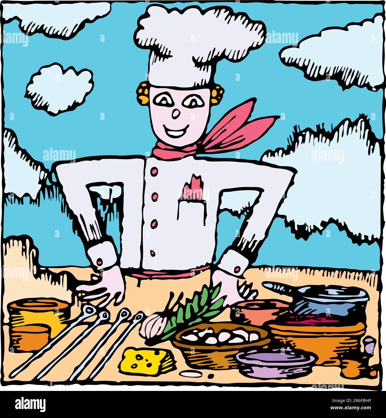 An illustration of a man cooking/baking. Vector cartoon Stock Vector ...