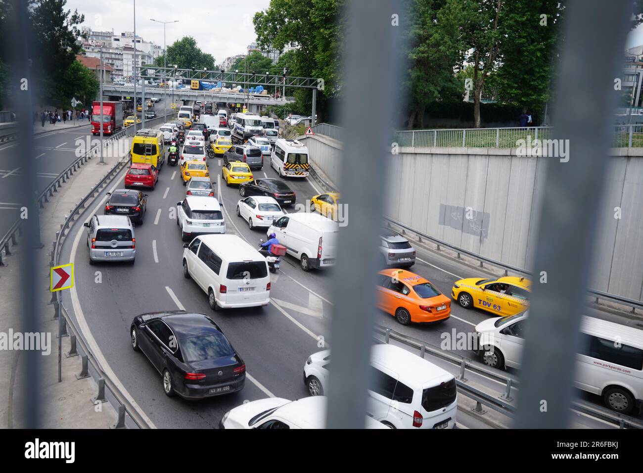Traffic at a standstill on the road heading towards the stadium in ...