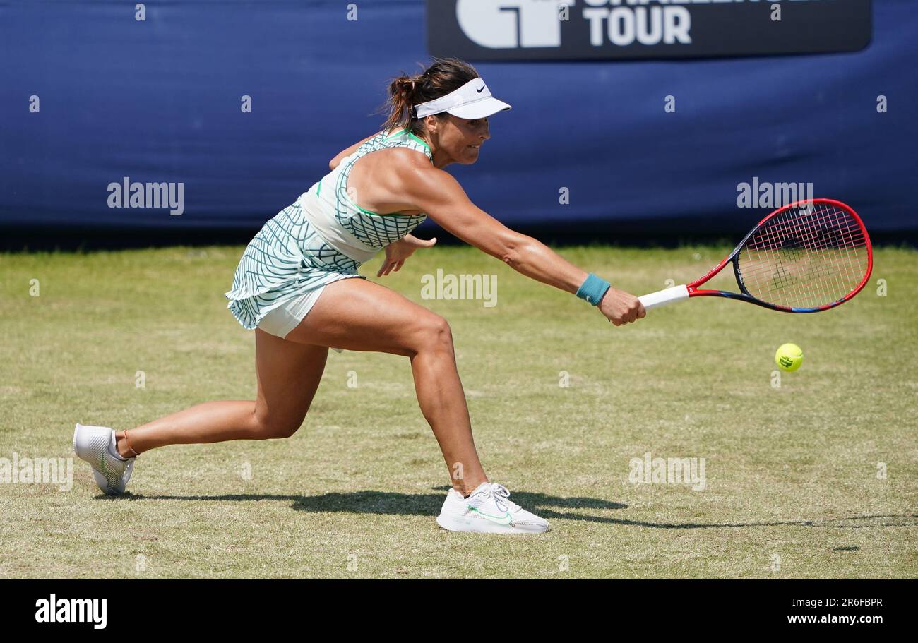 Germany's Tatjana Maria in action against Great Britain's Katie Swan ...