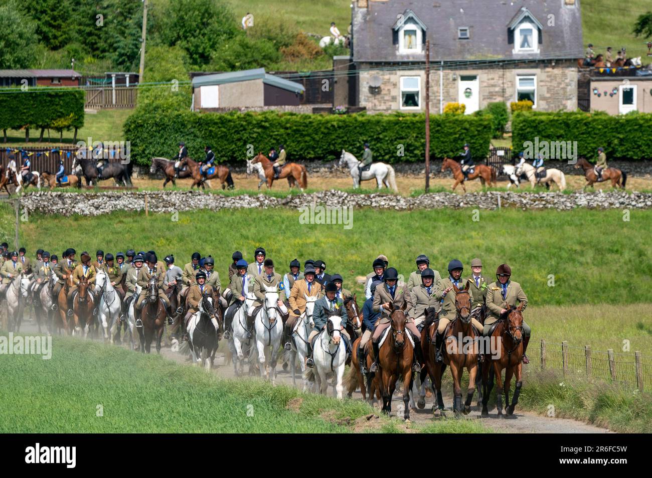 Riders leave St Leonards to ride the outlying marches during the Hawick ...
