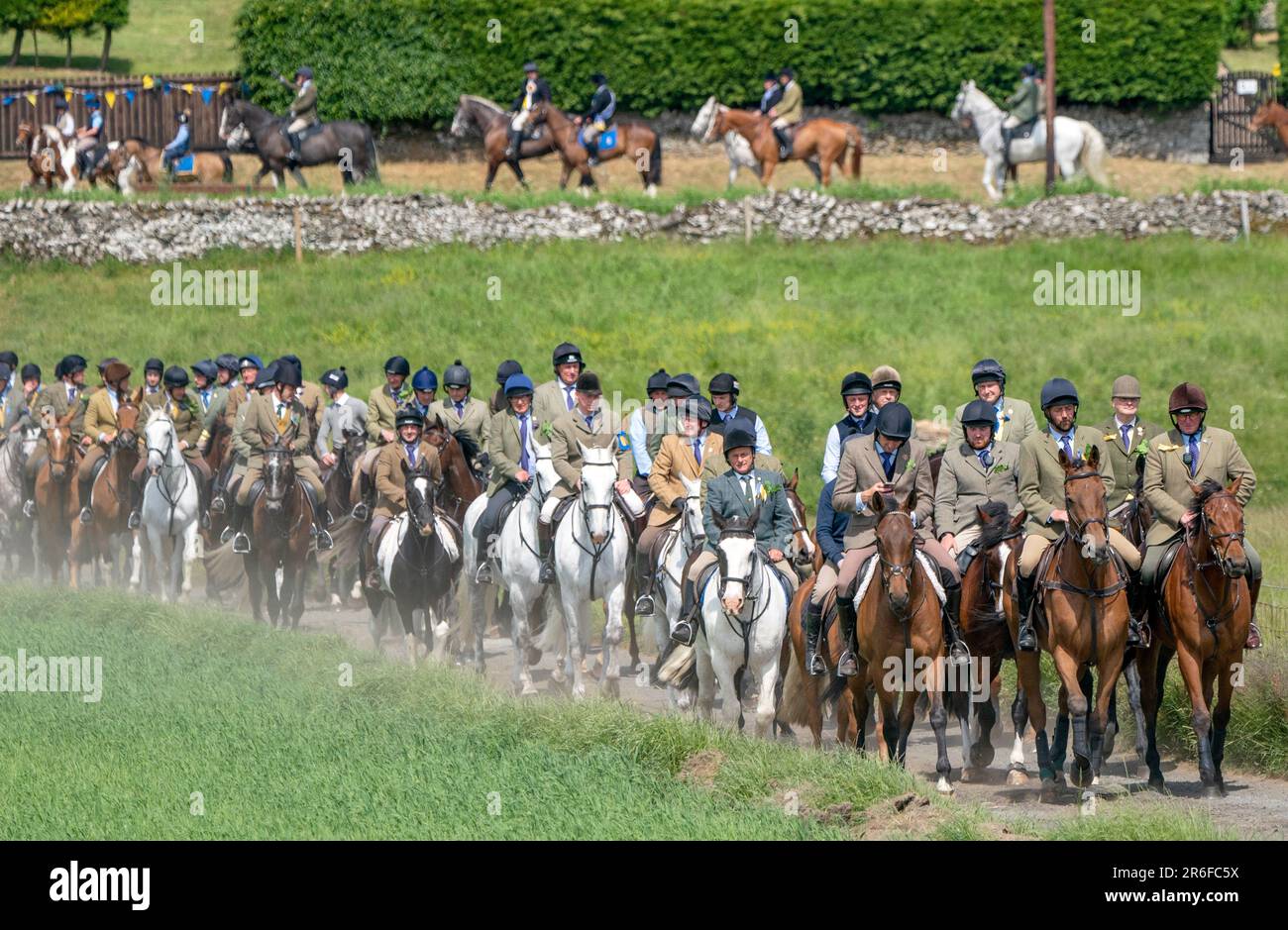 Riders leave St Leonards to ride the outlying marches during the Hawick ...