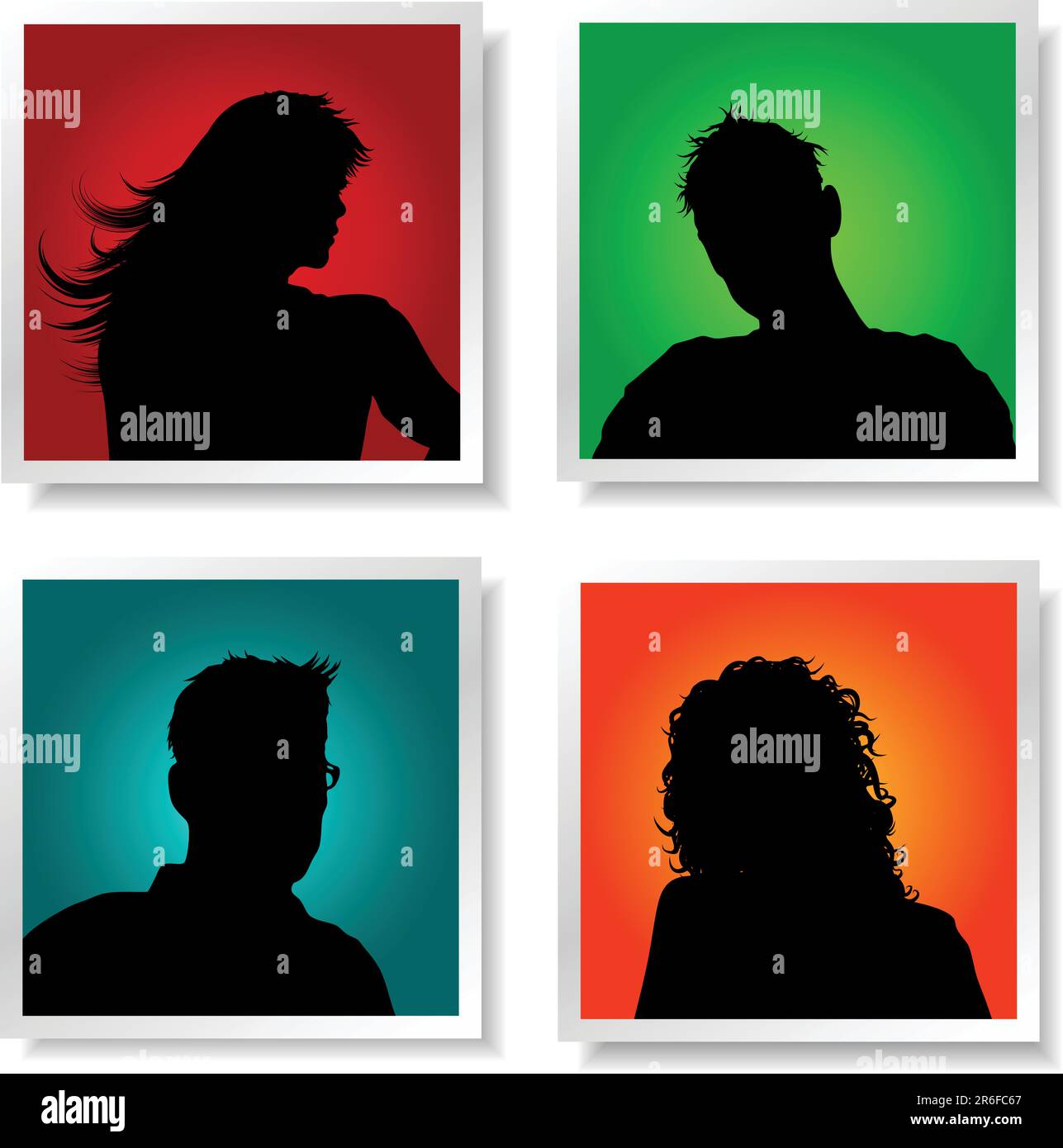 People avatars on brightly coloured backgrounds Stock Vector Image ...