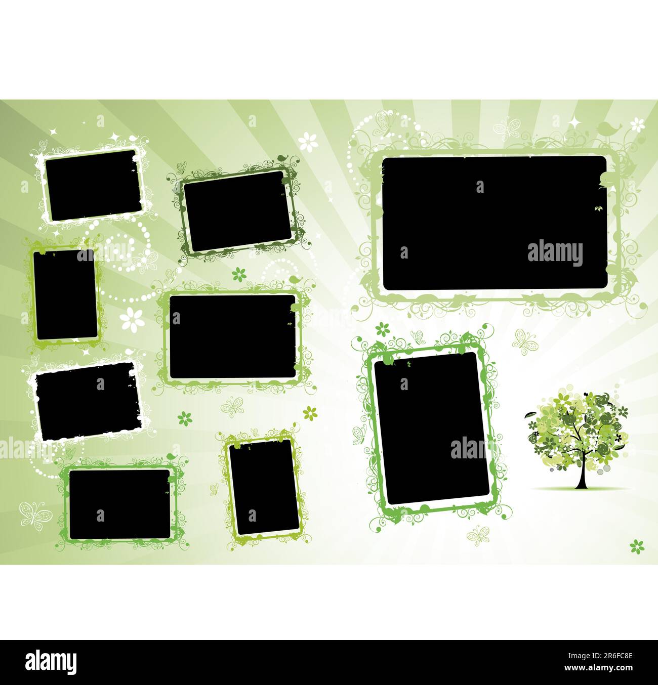 Photo album design page. Insert your photo into frames Stock Vector ...