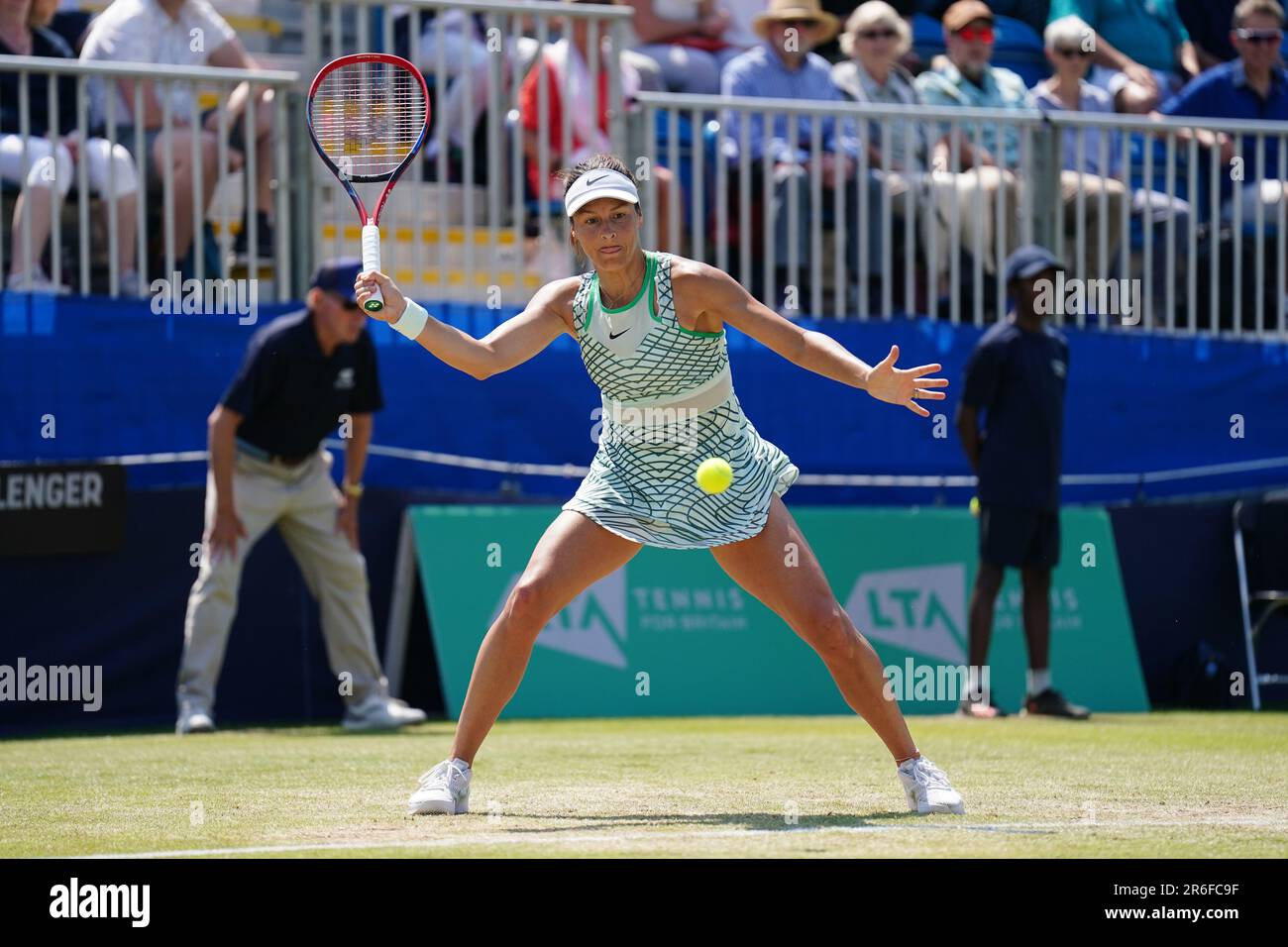 Germany's Tatjana Maria in action against Great Britain's Katie Swan ...
