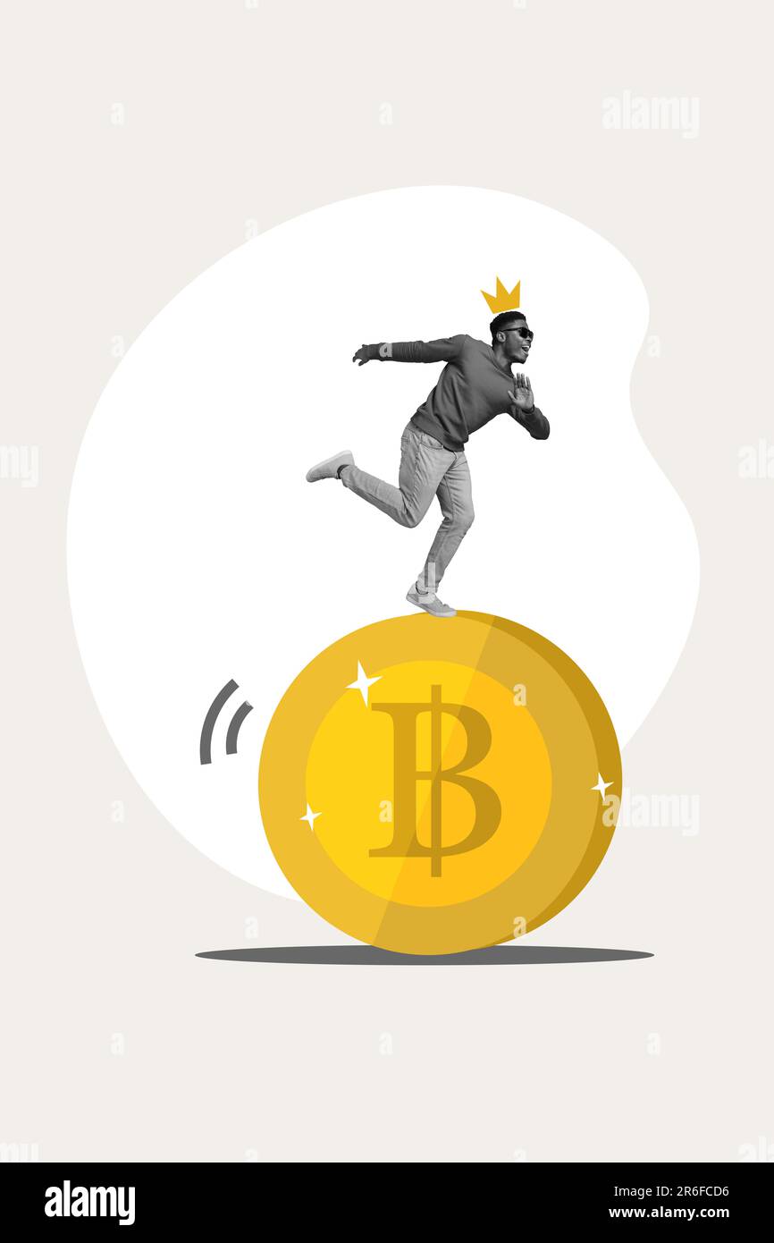 Artwork template collage of cool funky guy crypto currency king ...