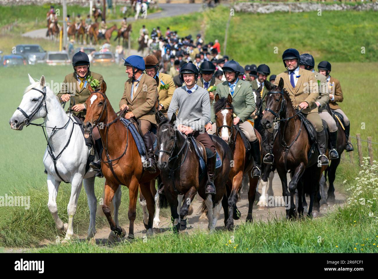 Riders leave St Leonards to ride the outlying marches during the Hawick ...