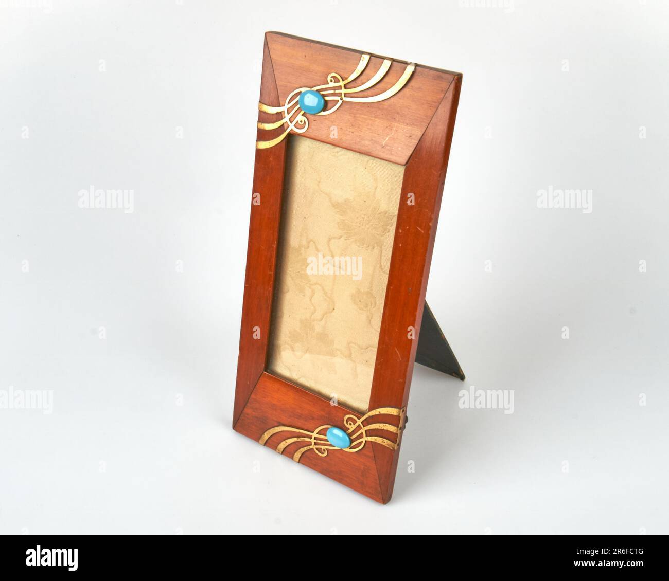 Antique 1900s Art Nouveau wooden easel glazed photograph frame Stock ...