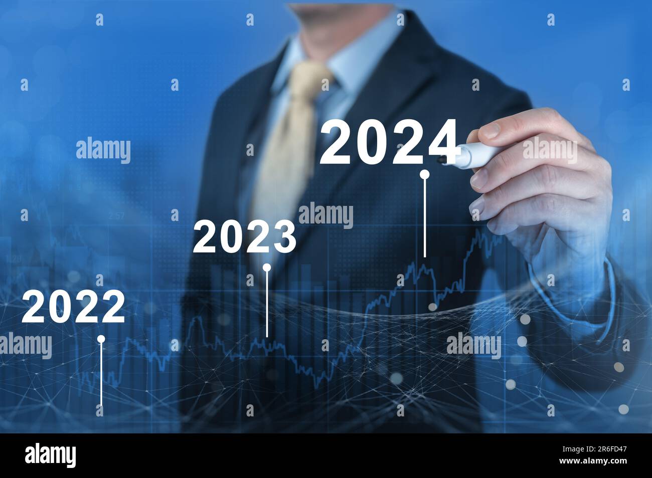 Business growing in 2024. Analytical businessman planning business ...