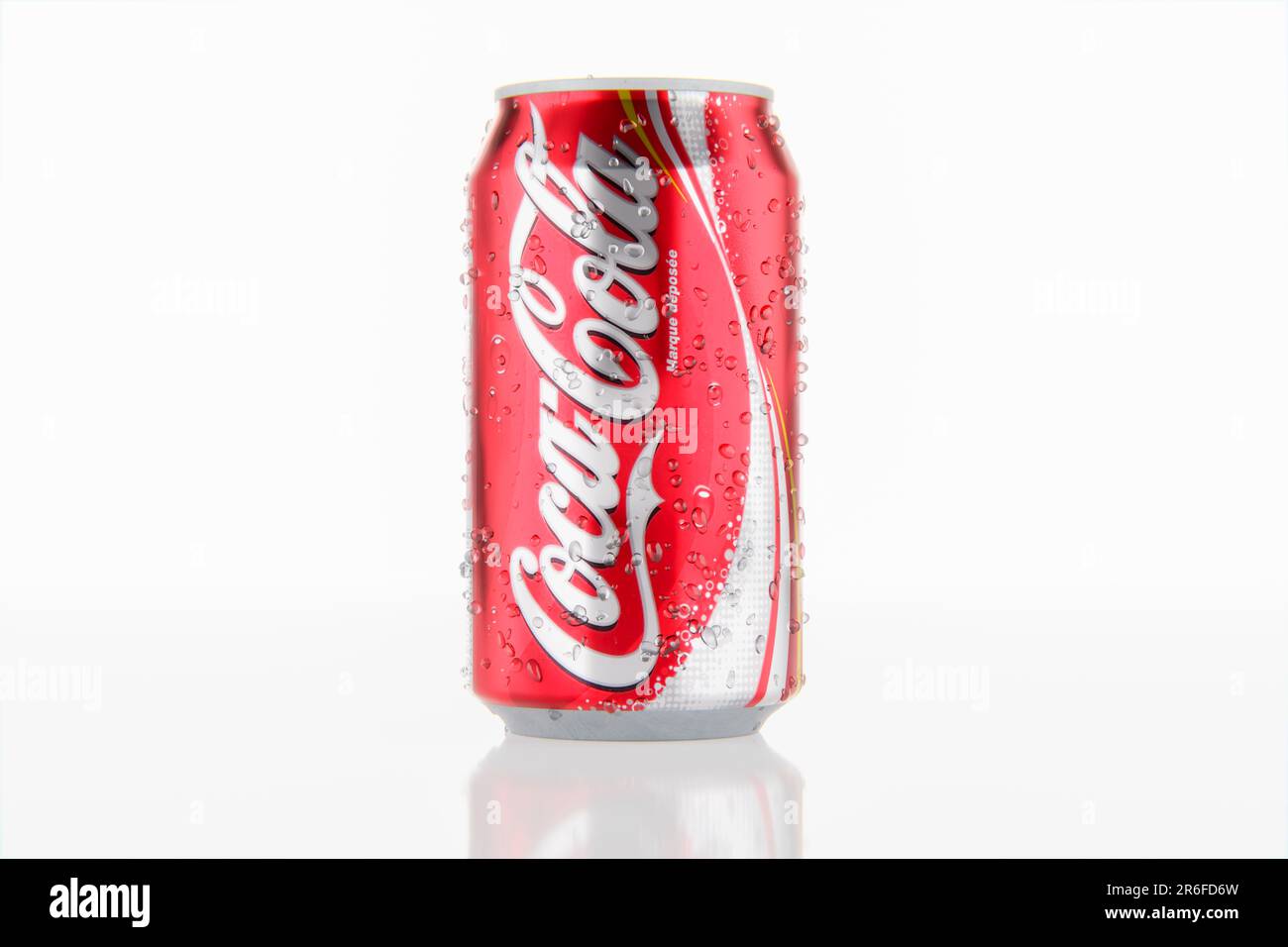 New York, USA - June 09, 2023: Classic Coca-Cola can on White ...