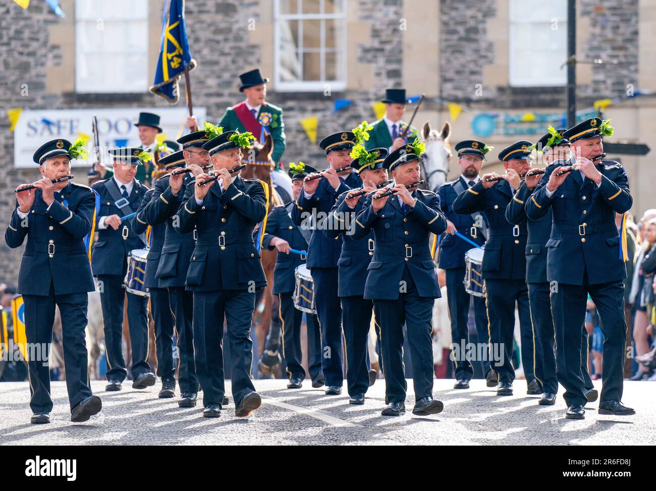 Halberdiers and the Drum and Fife band during the Hawick Common Riding ...