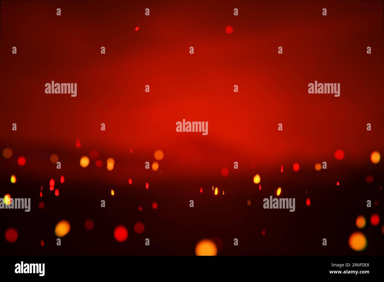 Fire bokeh overlay. Fiery orange glowing flying away particles. Burning ...