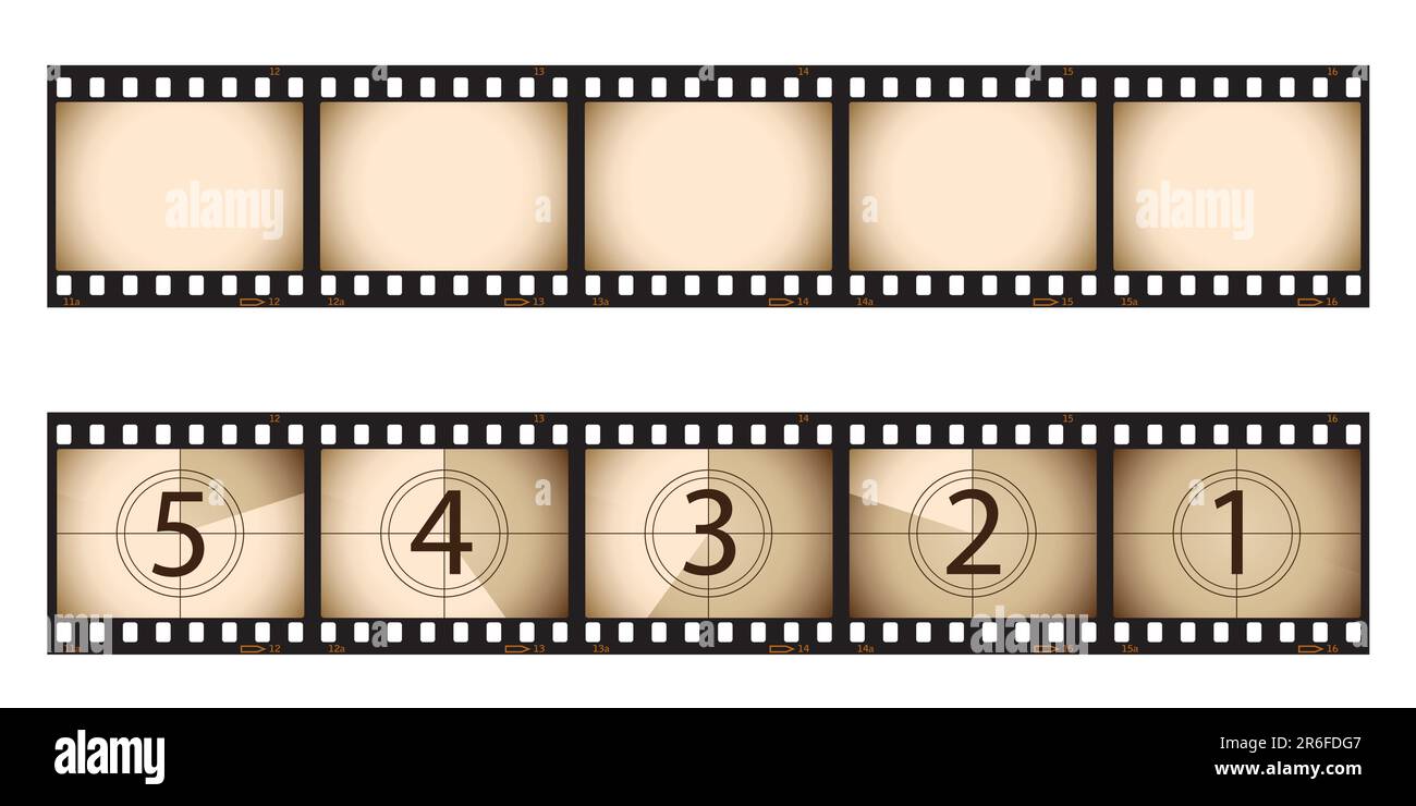 Sepia film strip and countdown, part of my film collection Stock Vector ...