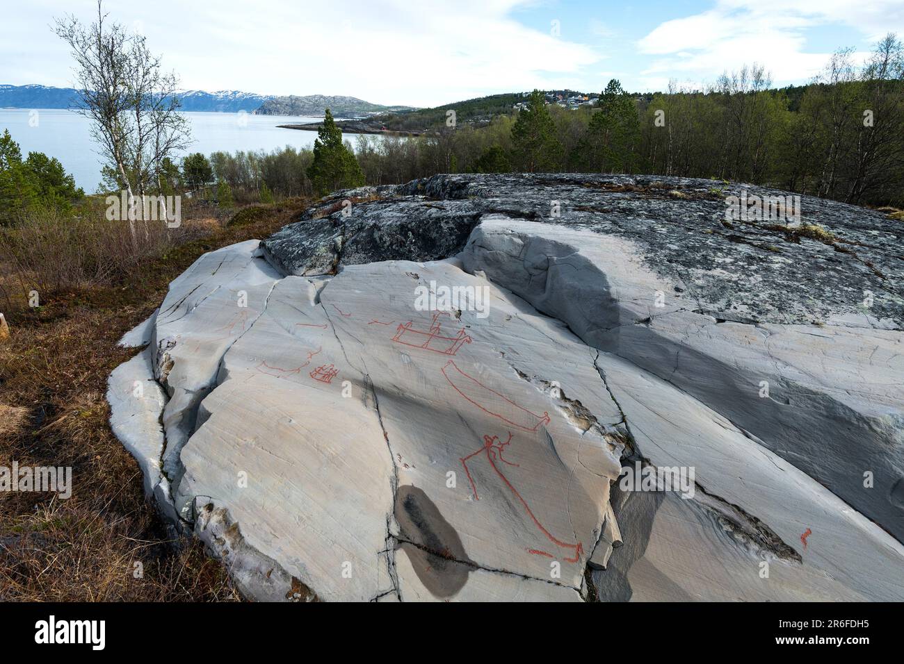 ancient rock carving, Alta Finnmark, Norway Stock Photo - Alamy
