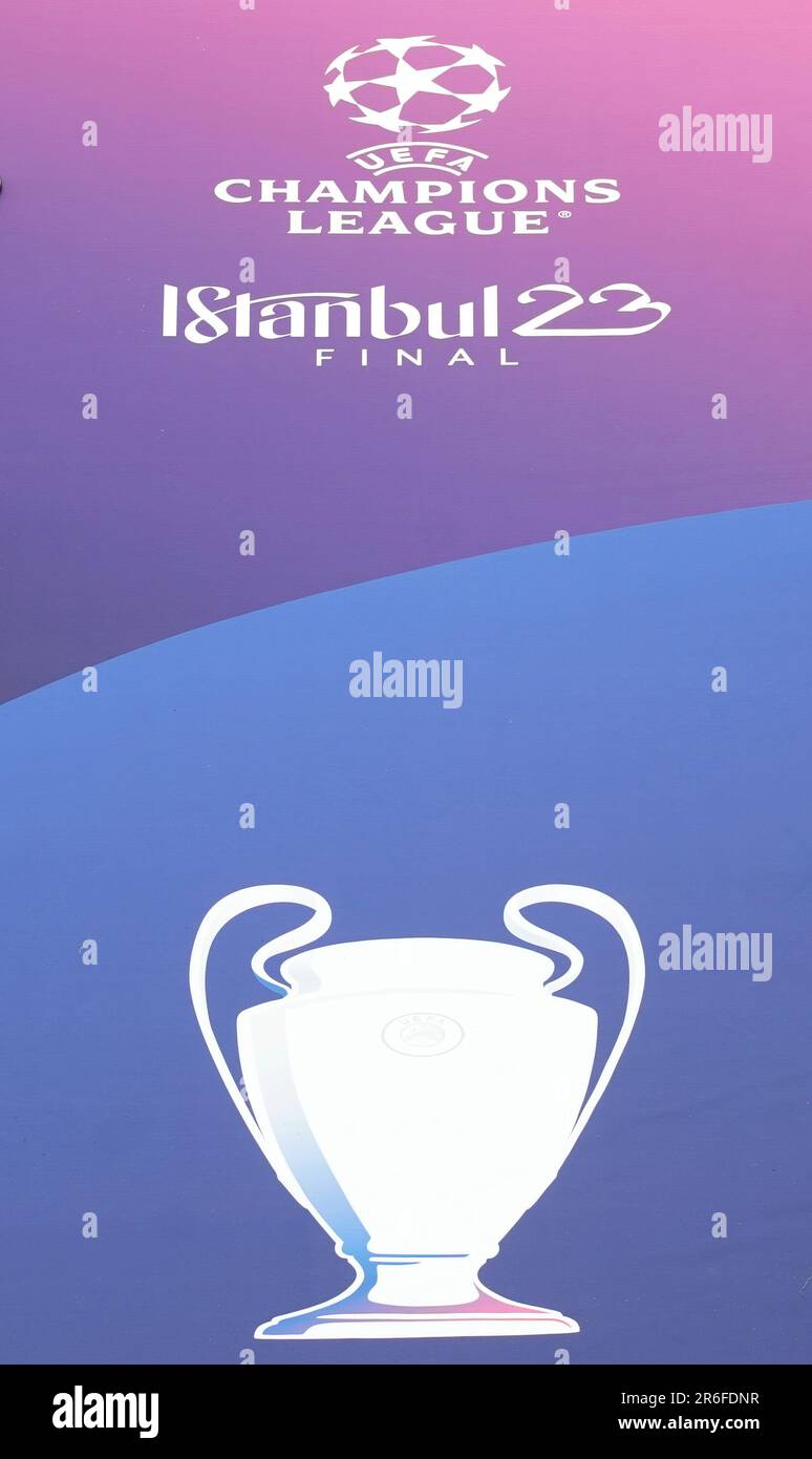 Champions League signage at the Ataturk Olympic Stadium, Istanbul ...