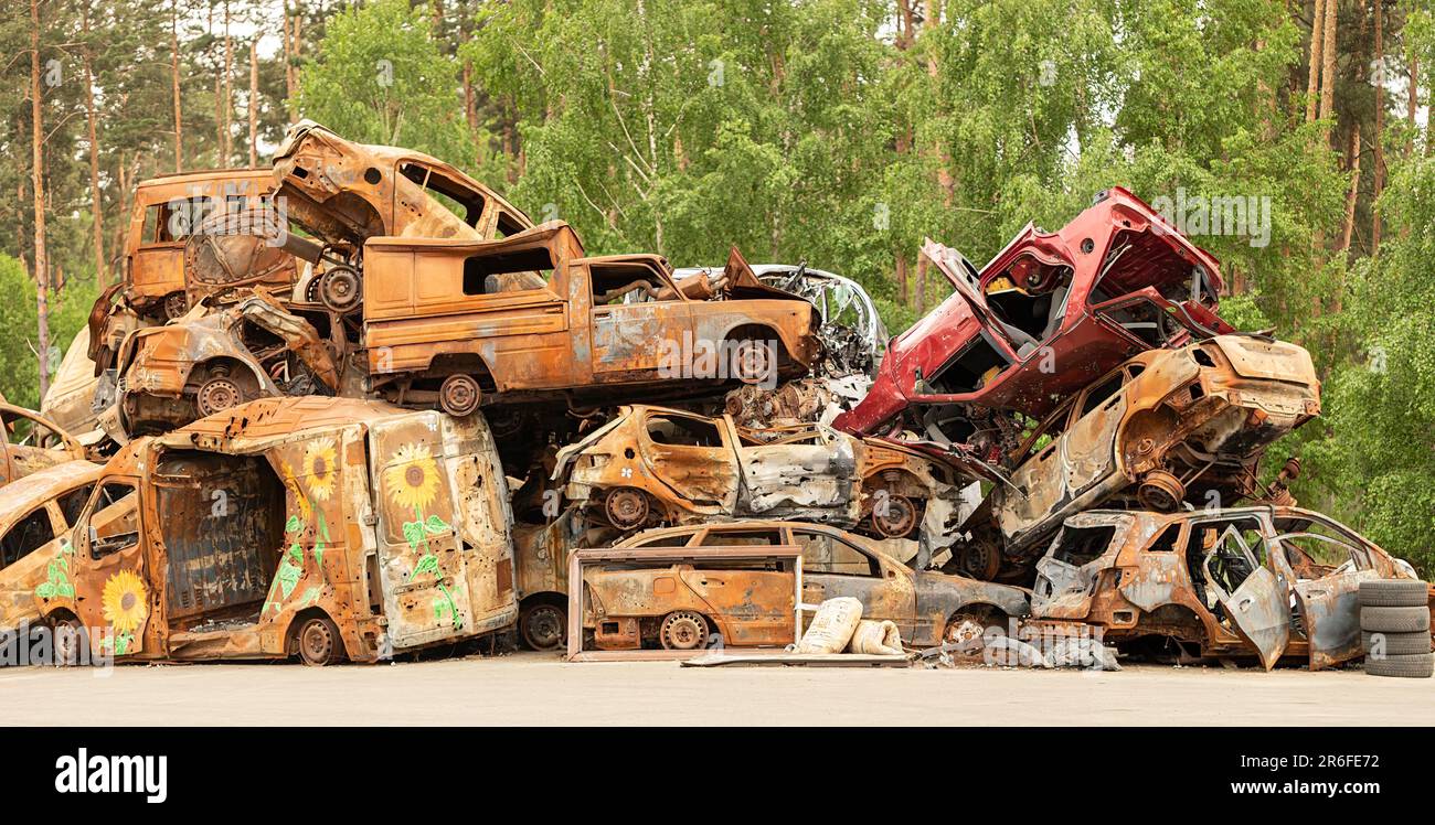 Shattered Wheels: Ukrainian Civilian Cars Destroyed by Russian Forces ...
