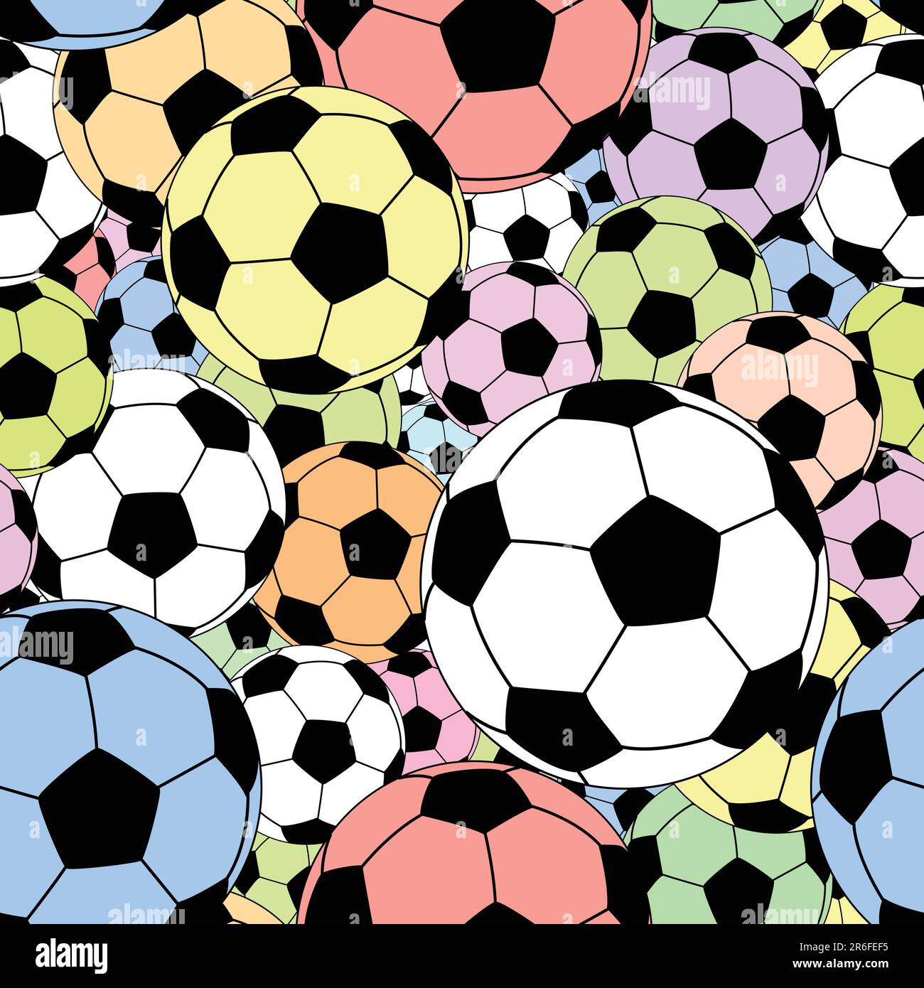Editable vector seamless tile of colorful footballs Stock Vector Image ...